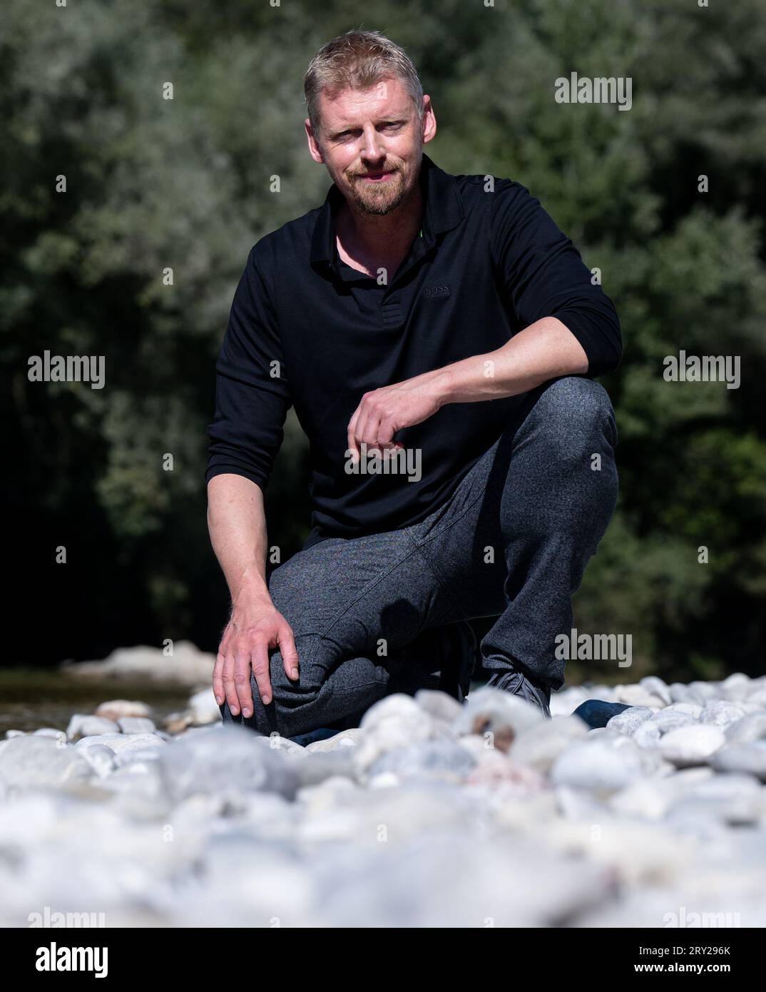 PRODUCTION - 28 September 2023, Bavaria, Grünwald: Martin Gruber, actor ...