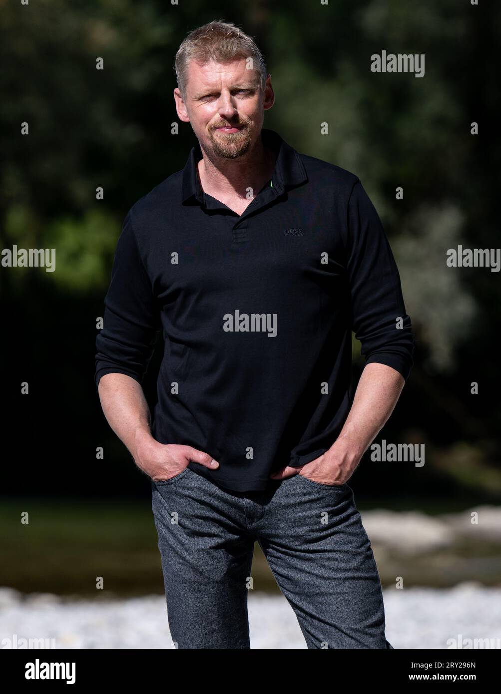 PRODUCTION - 28 September 2023, Bavaria, Grünwald: Martin Gruber, actor ...