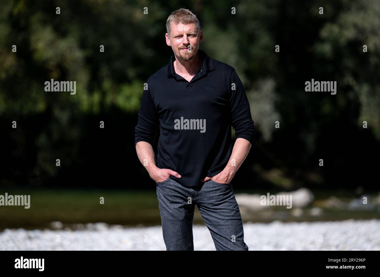 PRODUCTION - 28 September 2023, Bavaria, Grünwald: Martin Gruber, actor ...