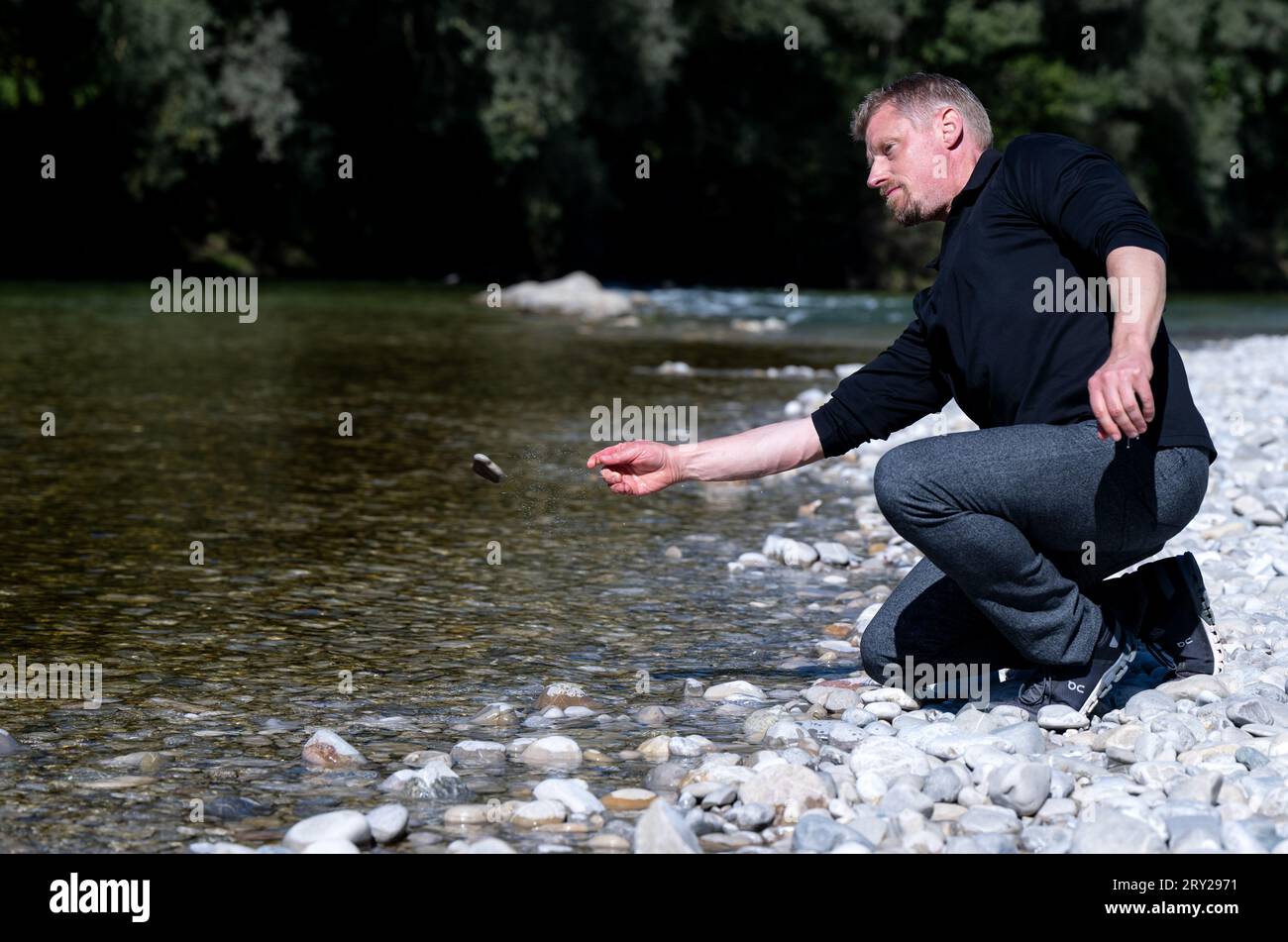 PRODUCTION - 28 September 2023, Bavaria, Grünwald: Martin Gruber, actor ...