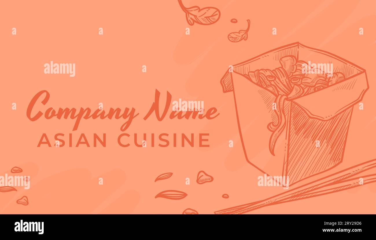 Asian cuisine, business card with company name Stock Vector Image & Art ...