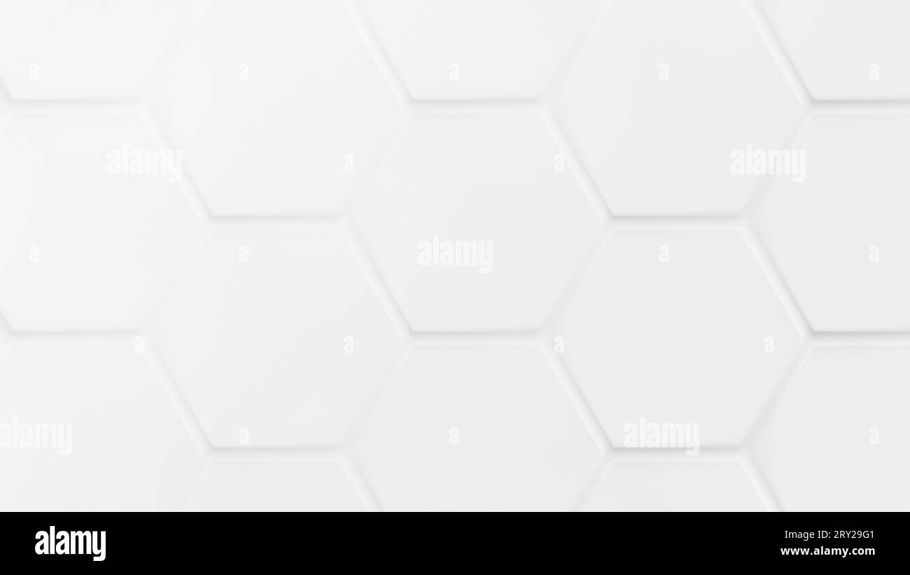 Big white hexagon grid pattern with shadow or 3d effect on white ...