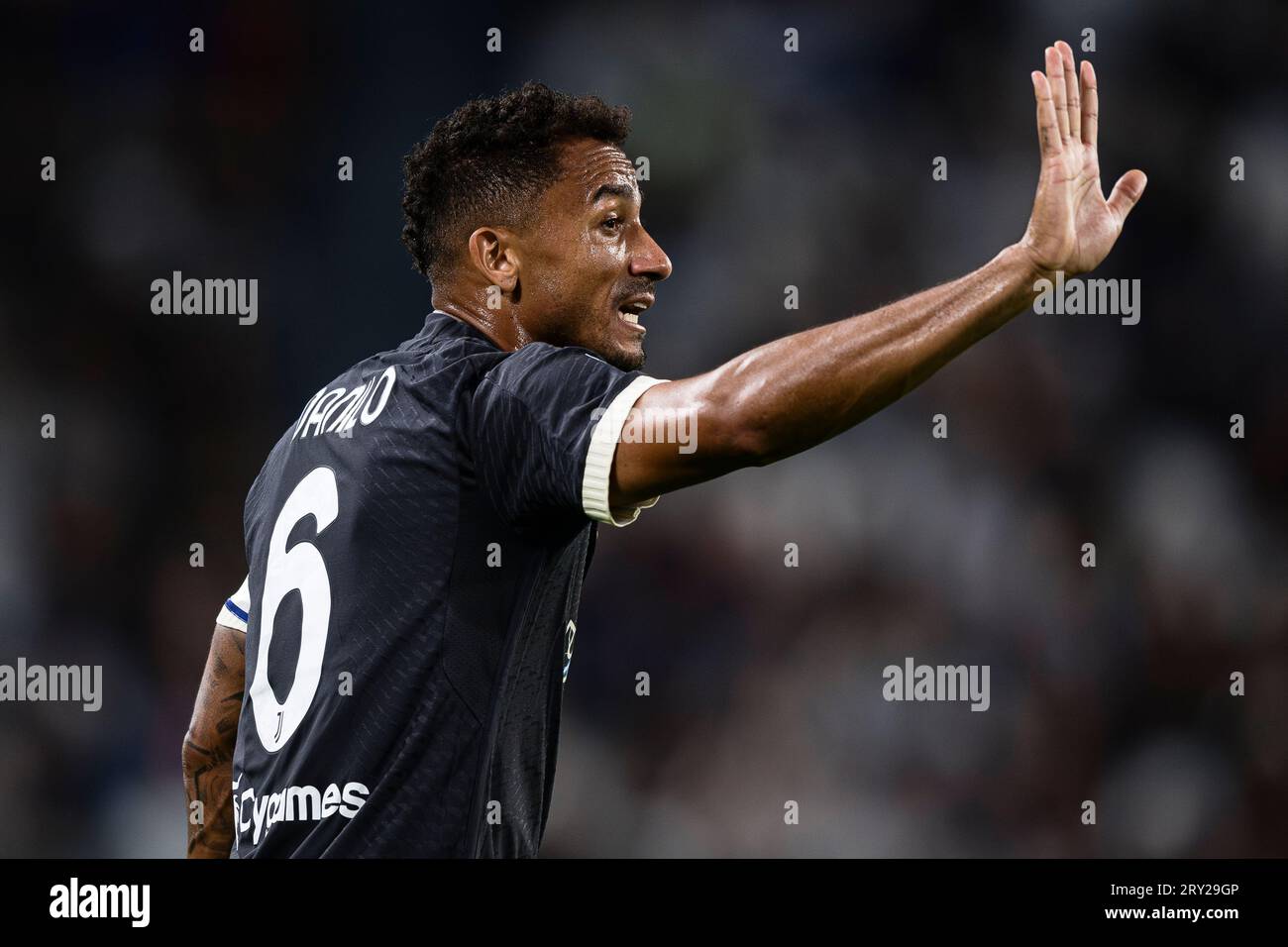Danilo Luiz da Silva of Juventus FC gestures during the Serie A ...