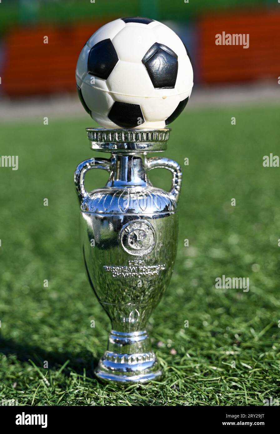 September 27, 2023, Berlin Germany. The trophy of the European Football ...