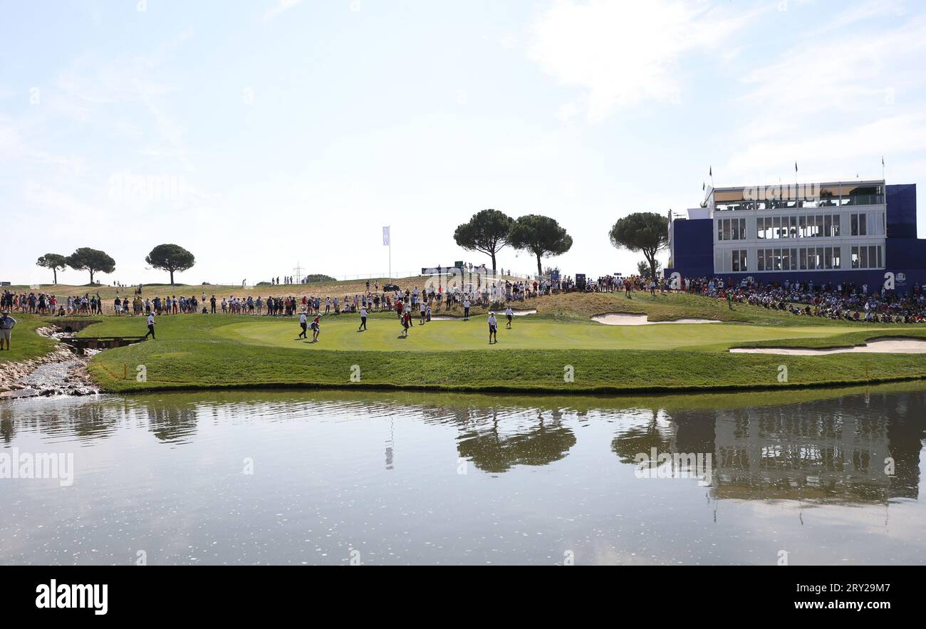 Rome, Italy. 28th Sep, 2023. Members of the American Ryder Cup team ...