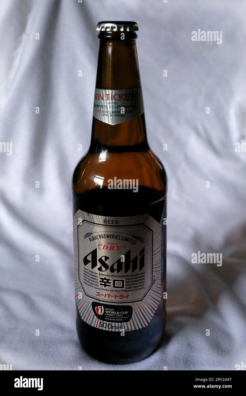 Asahi beer bottle,500ml. Glass bottle. Studio. September 2023. cym ...
