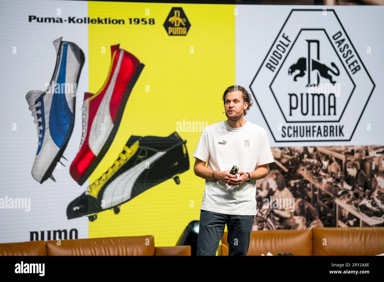 28 September 2023, Bavaria, Herzogenaurach: Arne Freundt, CEO of Puma ...