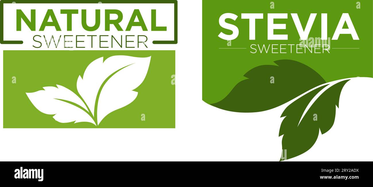Natural stevia sweetener, logo or banner vector Stock Vector Image ...