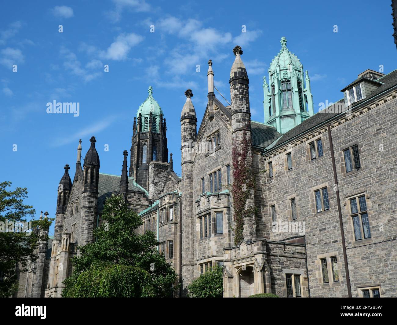 Ornate gothic style college building, Trinity College at the University ...