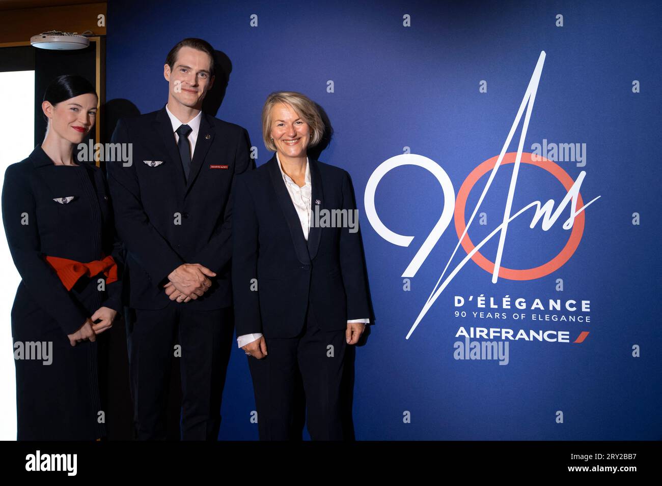 Anne Rigail, Chief Executive Officer of Air France, pose with Air ...