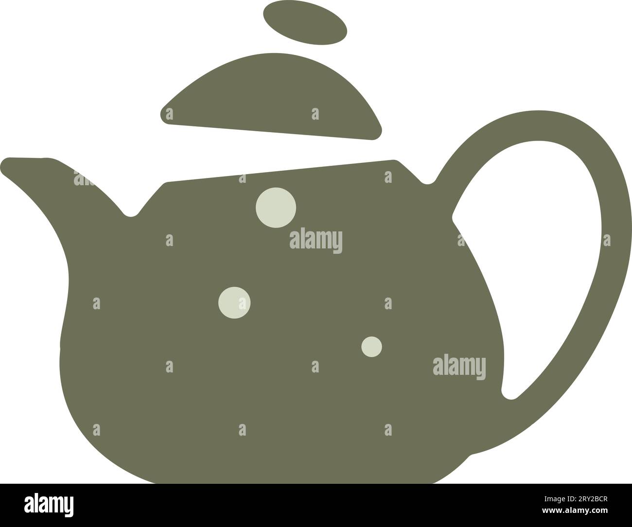 Kettle or tea pot with lid and handle, vector Stock Vector Image & Art ...