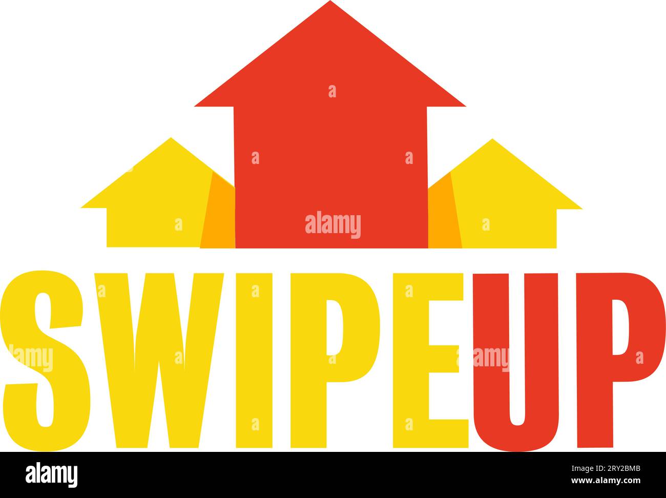 Swipe up icon with arrows, advertisement vector Stock Vector Image ...