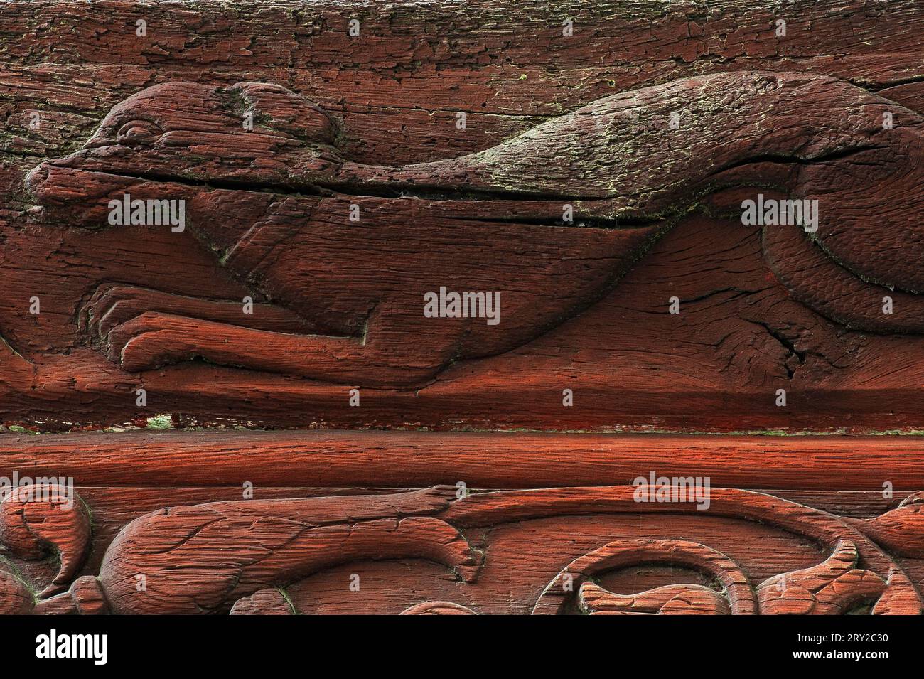 Racing greyhound. Carved in bas-relief on lower bressumer or load ...