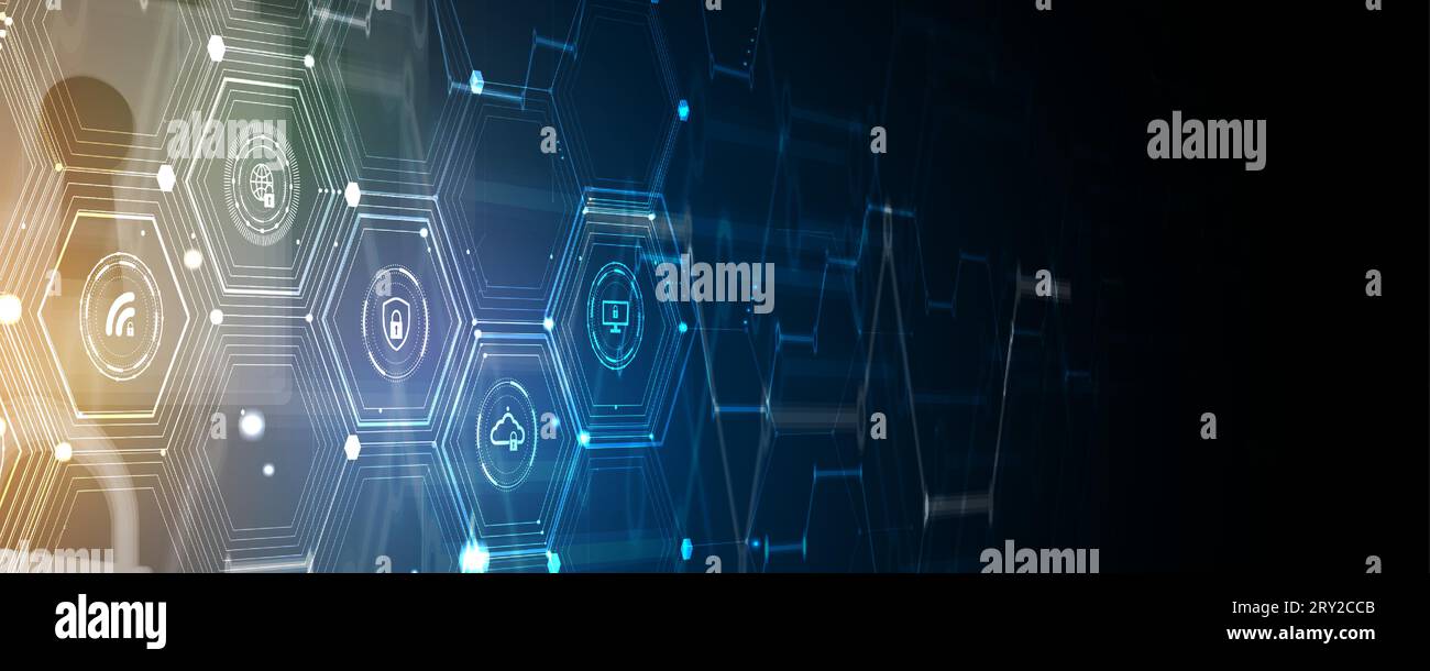 internet digital syber security technology concept for business ...