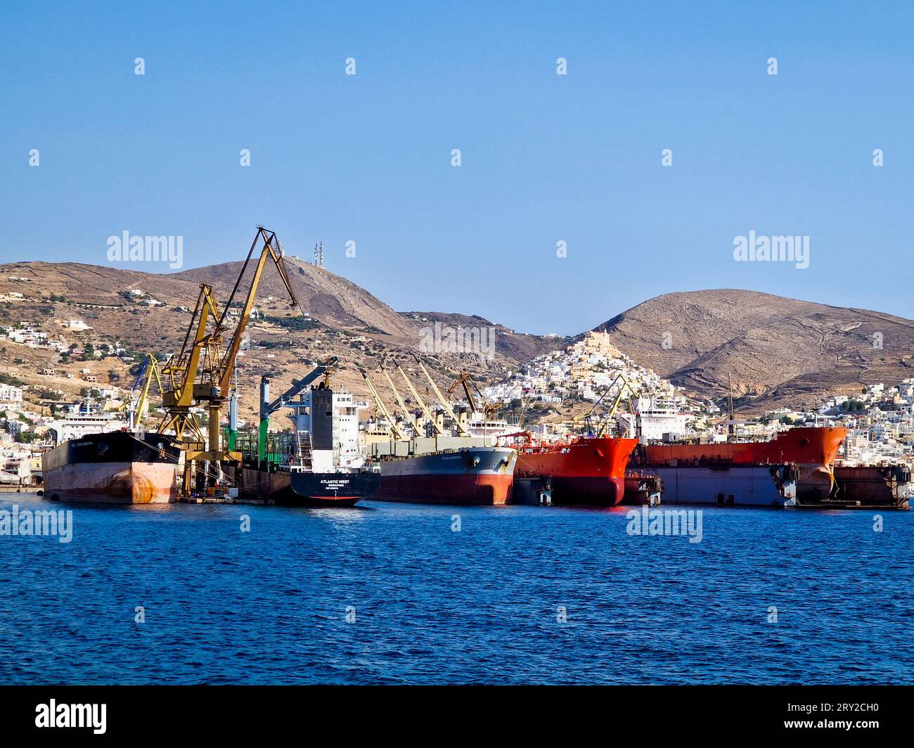 Onex Neorion Shipyard, Syros, island, Greece Stock Photo - Alamy