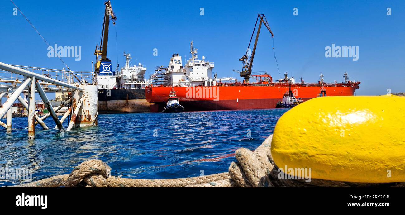 Onex Neorion Shipyard, Syros, island, Greece Stock Photo - Alamy
