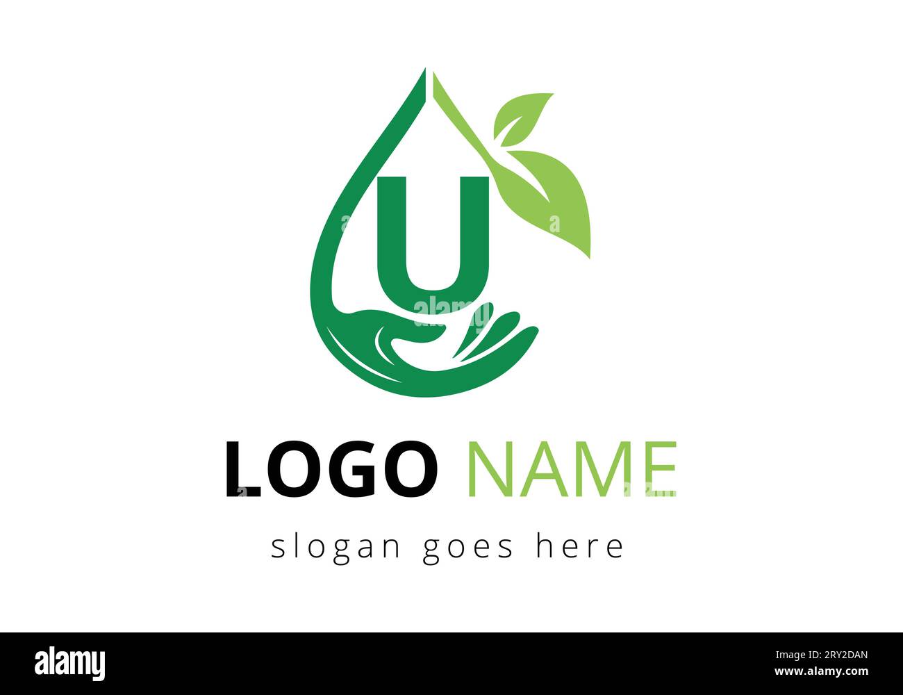 Letter U With Charity Help Hands Logo Design Vector Template ...