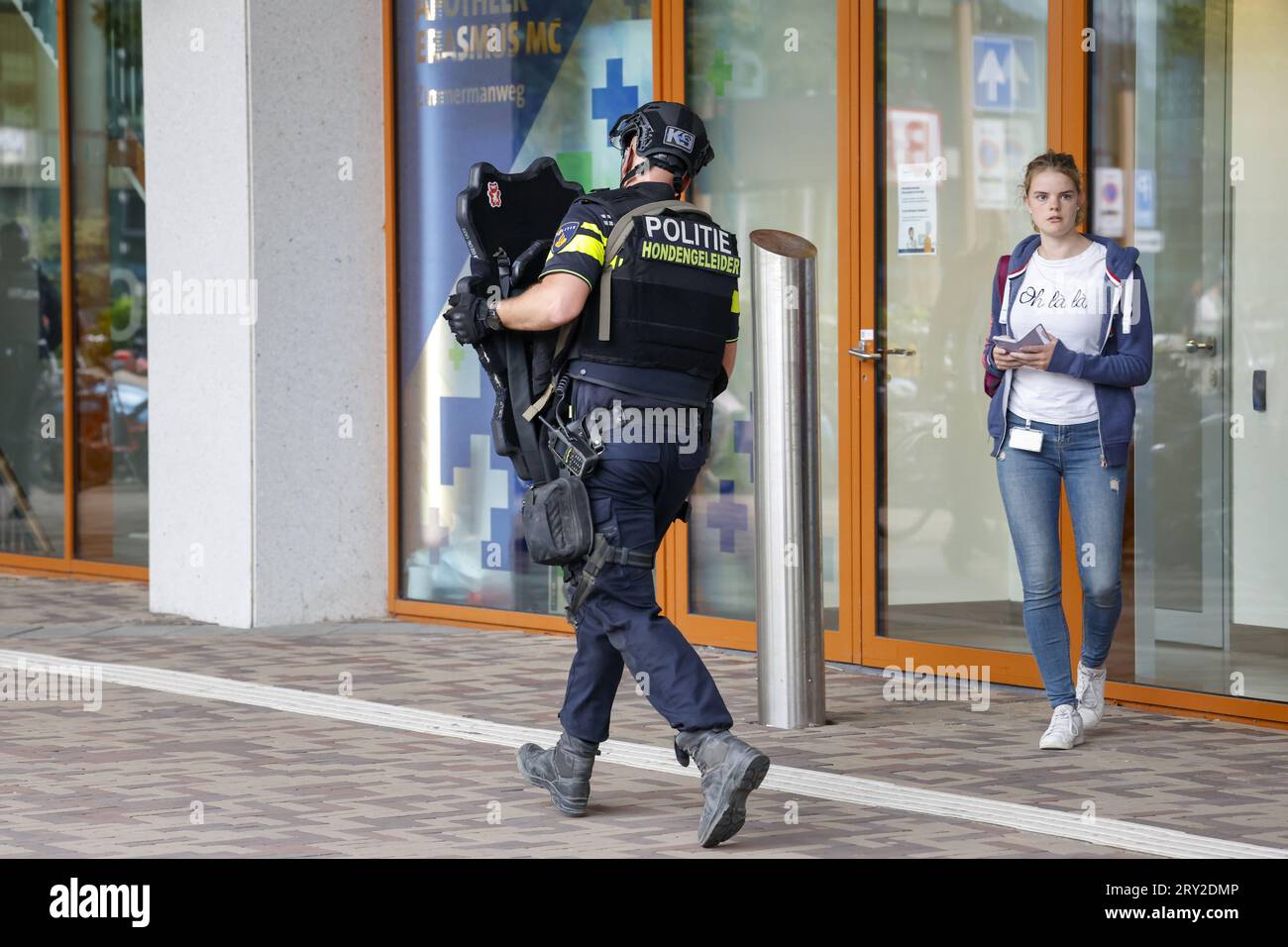 ROTTERDAM - A police officer at the Erasmus MC Rotterdam on ...
