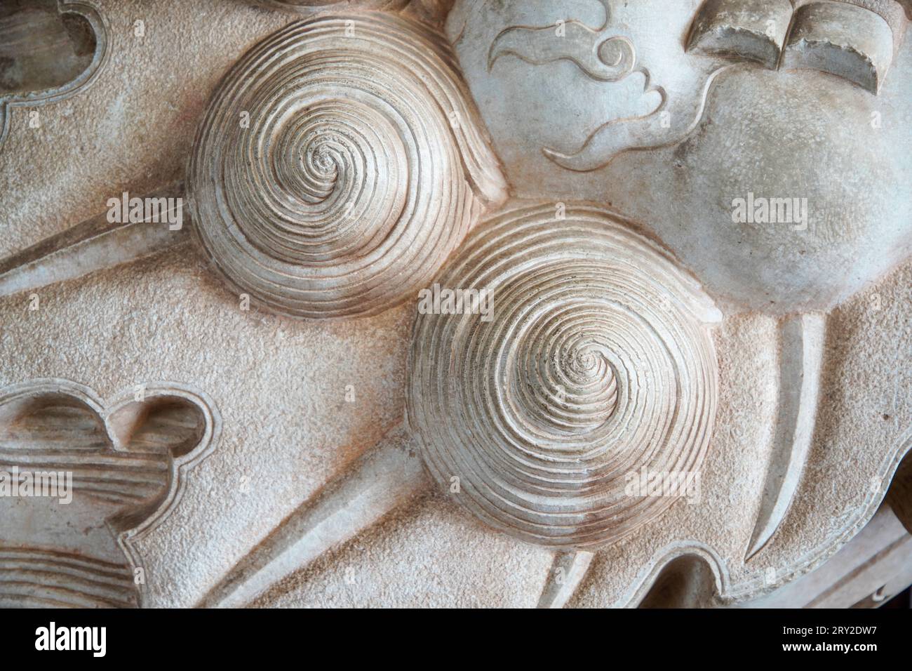 The stone carving texture is on a stone slab in the Eastern Tombs of ...