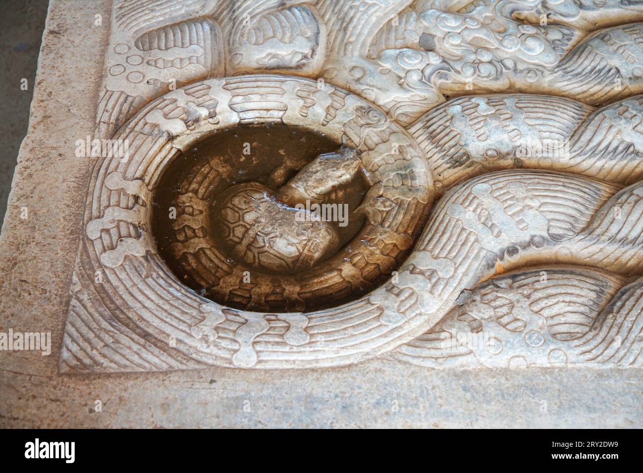 The stone carving texture is on a stone slab in the Eastern Tombs of ...