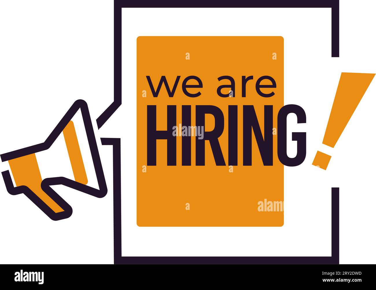 We are hiring, banner with megaphones vectors Stock Vector Image & Art ...