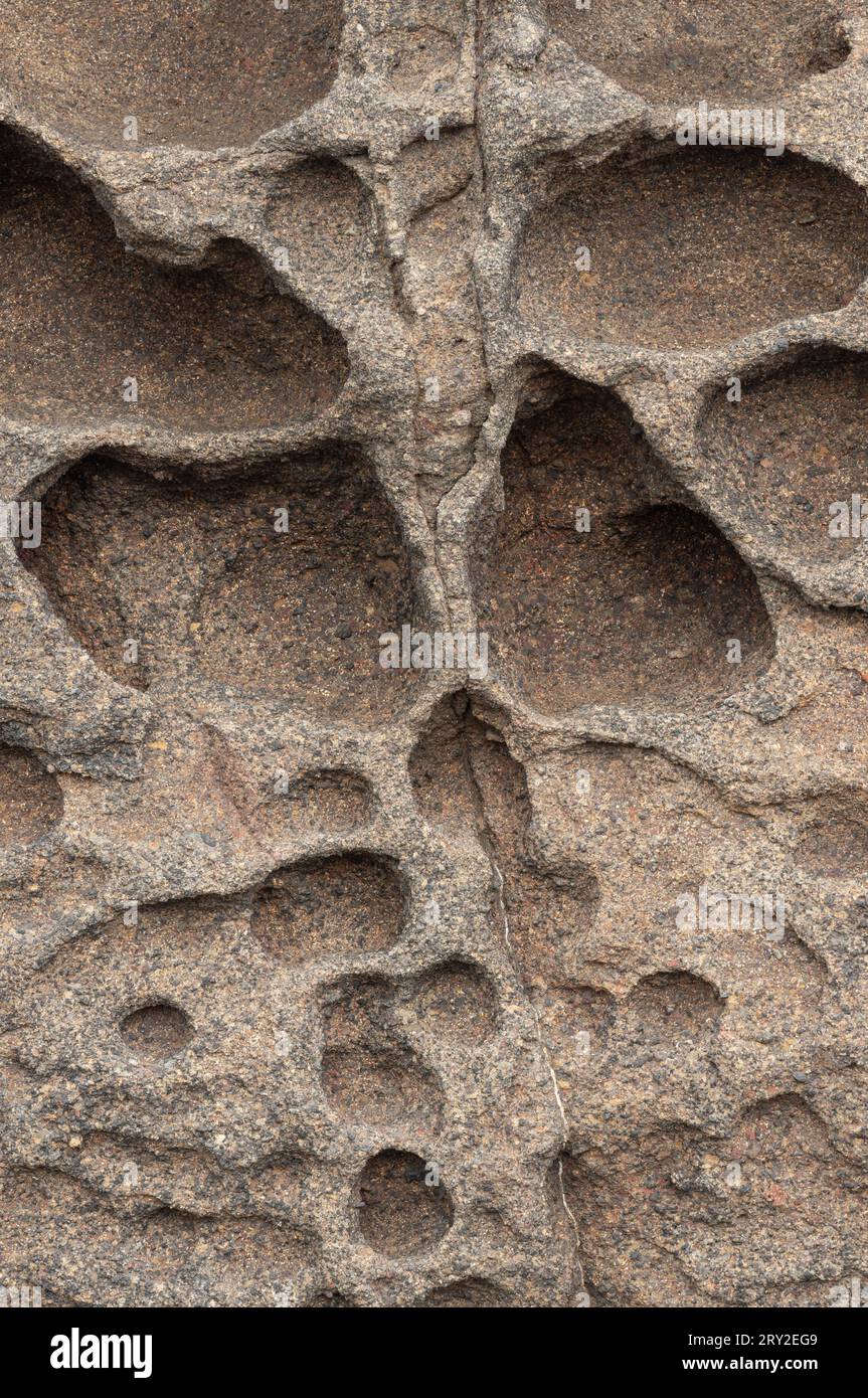 Erosive pattern and texture in sedimentary rock on the Oregon coast ...