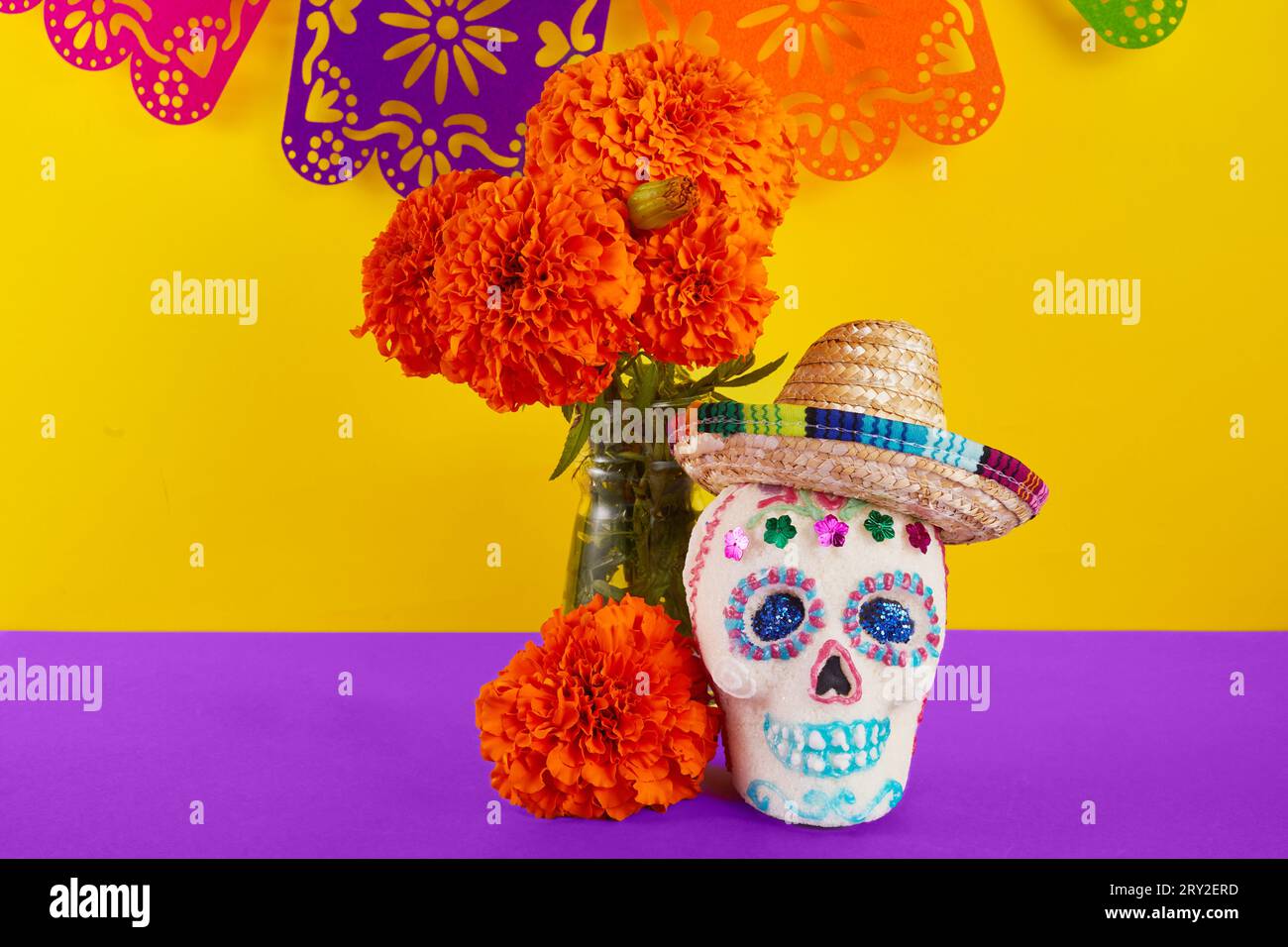 Day of the dead. Dia De Los Muertos celebration background. Sugar Skull ...