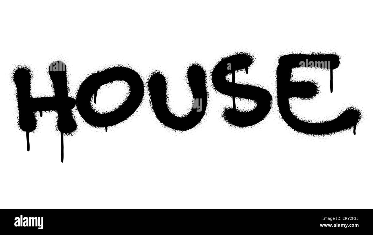 Spray graffiti word HOUSE over white. Musical genre concept Stock Vector Image & Art - Alamy