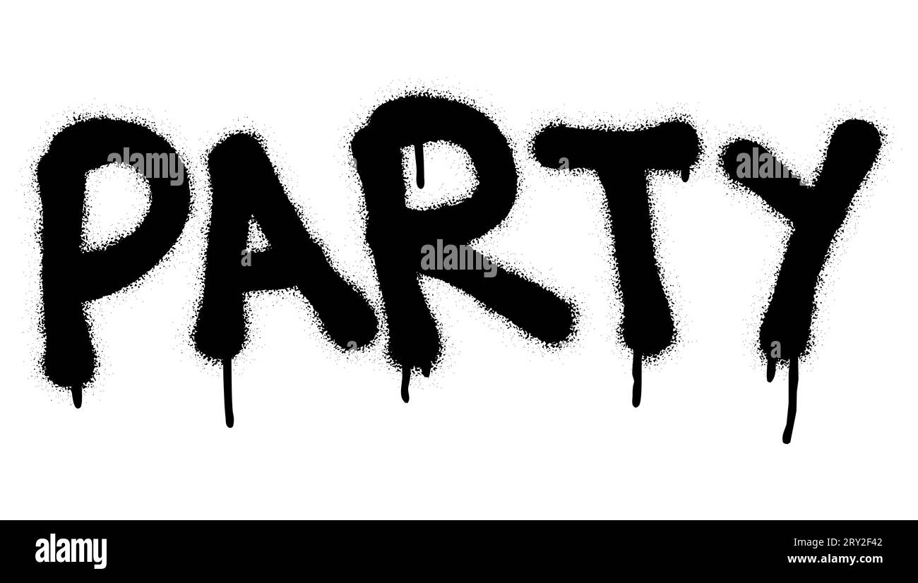 Isolated Spray Graffiti Word Party Over White Stock Vector Image And Art
