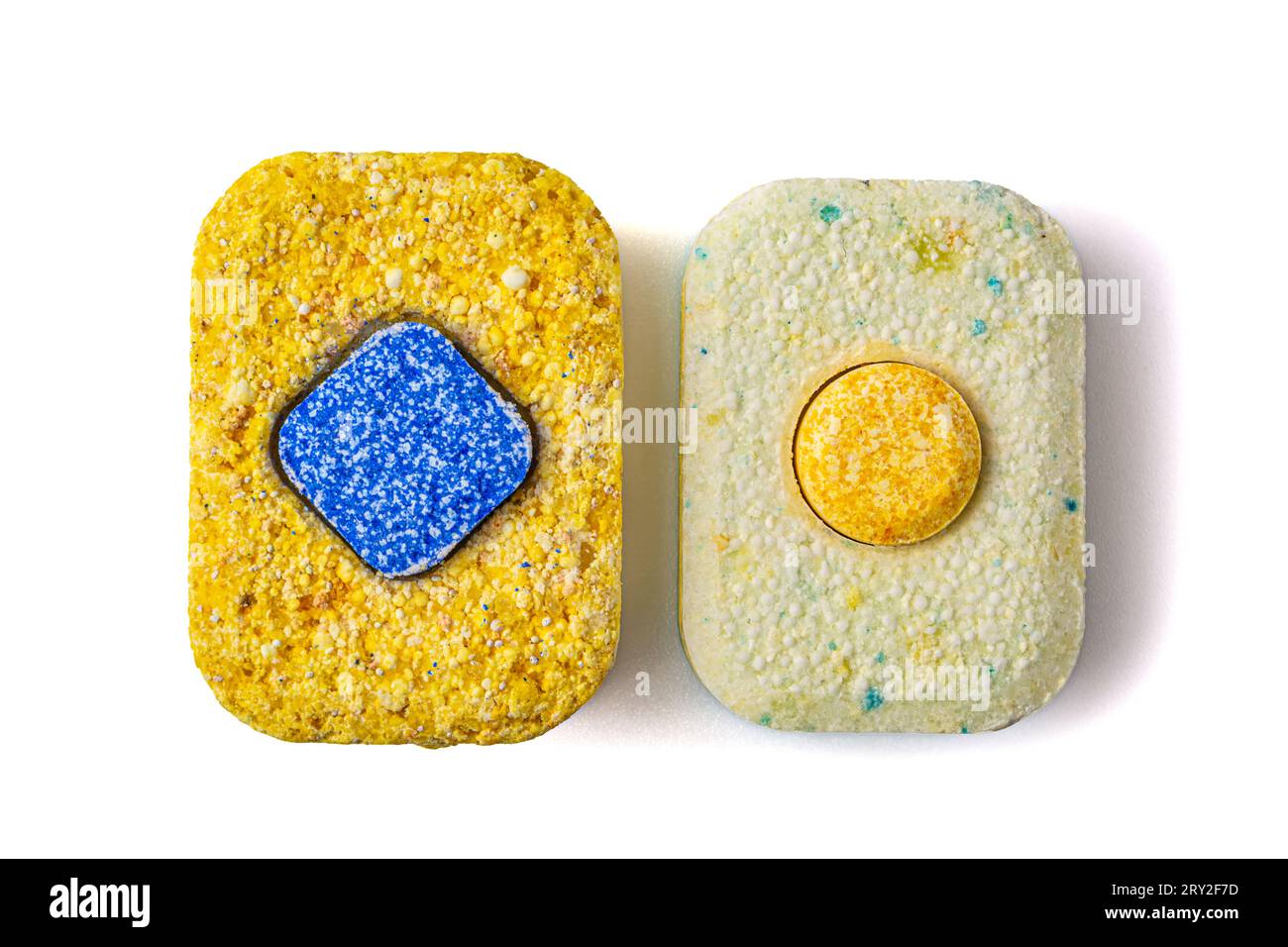 Tablet for dish-washing machine isolated on the white background. High ...