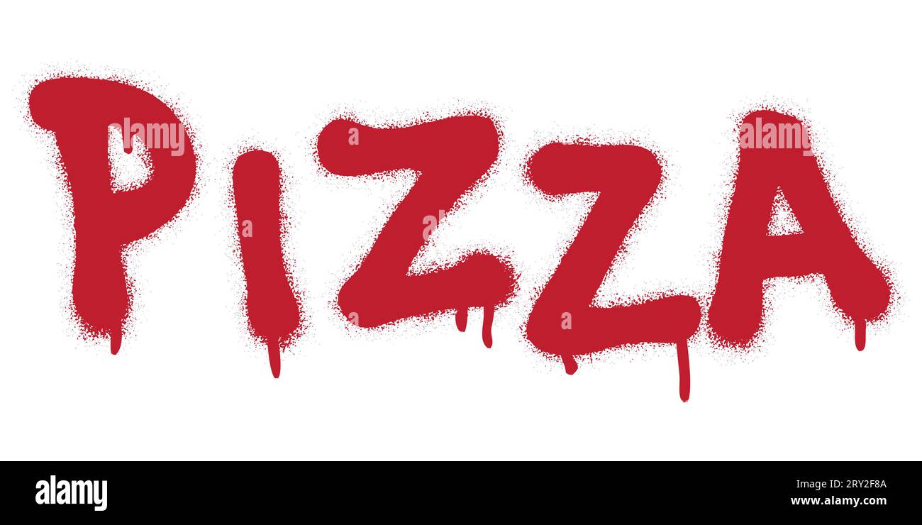 Spray graffiti word PIZZA over white Stock Vector Image & Art - Alamy