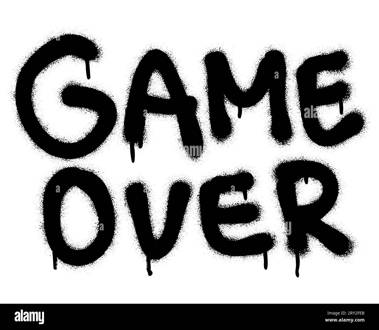 Spray graffiti quote GAME OVER. White background Stock Vector Image ...