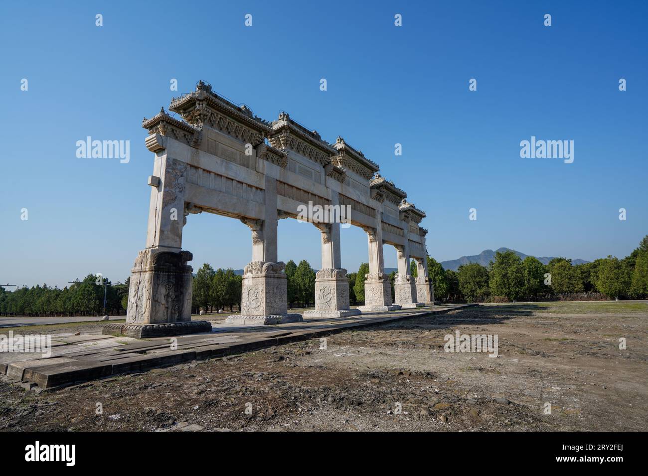 Zunhua City, China - May 1, 2023: The Stone memorial archway was built ...