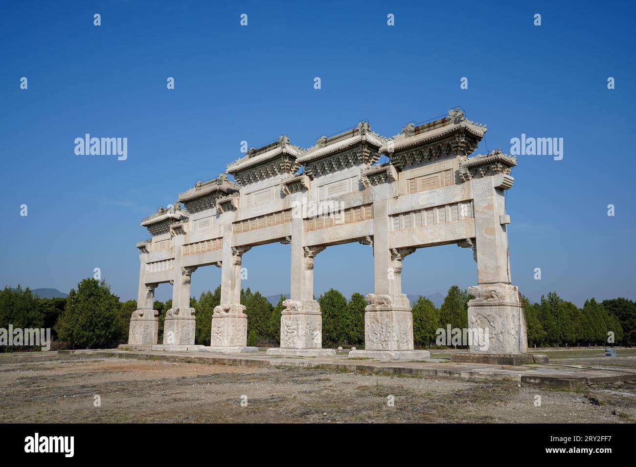 Zunhua City, China - May 1, 2023: The Stone memorial archway was built ...