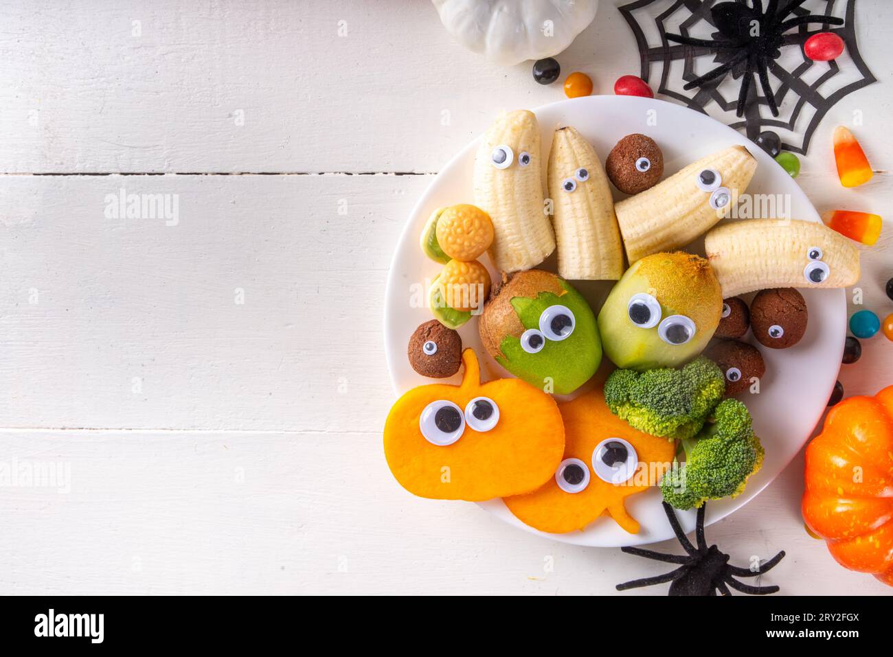 Halloween monster food and snack assortment. Set of funny creative food ...