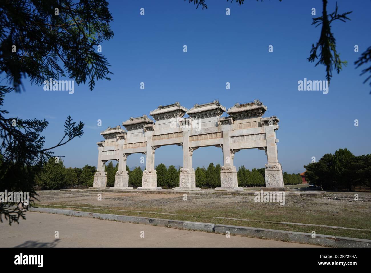 Zunhua City, China - May 1, 2023: The Stone memorial archway was built ...