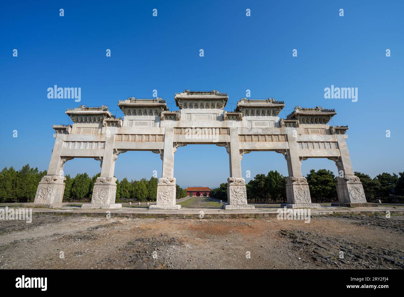 Zunhua City, China - May 1, 2023: The Stone memorial archway was built ...
