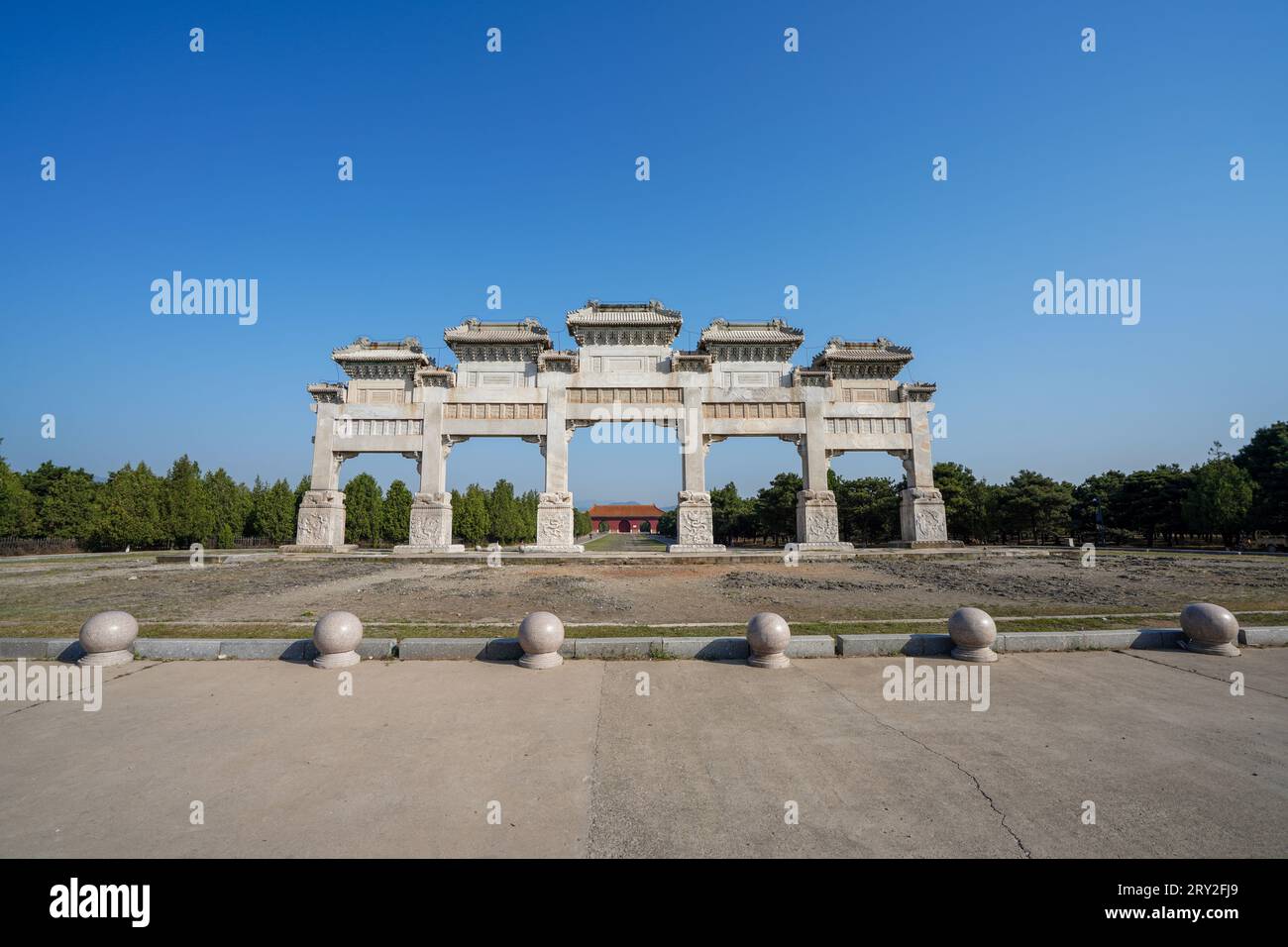 Zunhua City, China - May 1, 2023: The Stone memorial archway was built ...