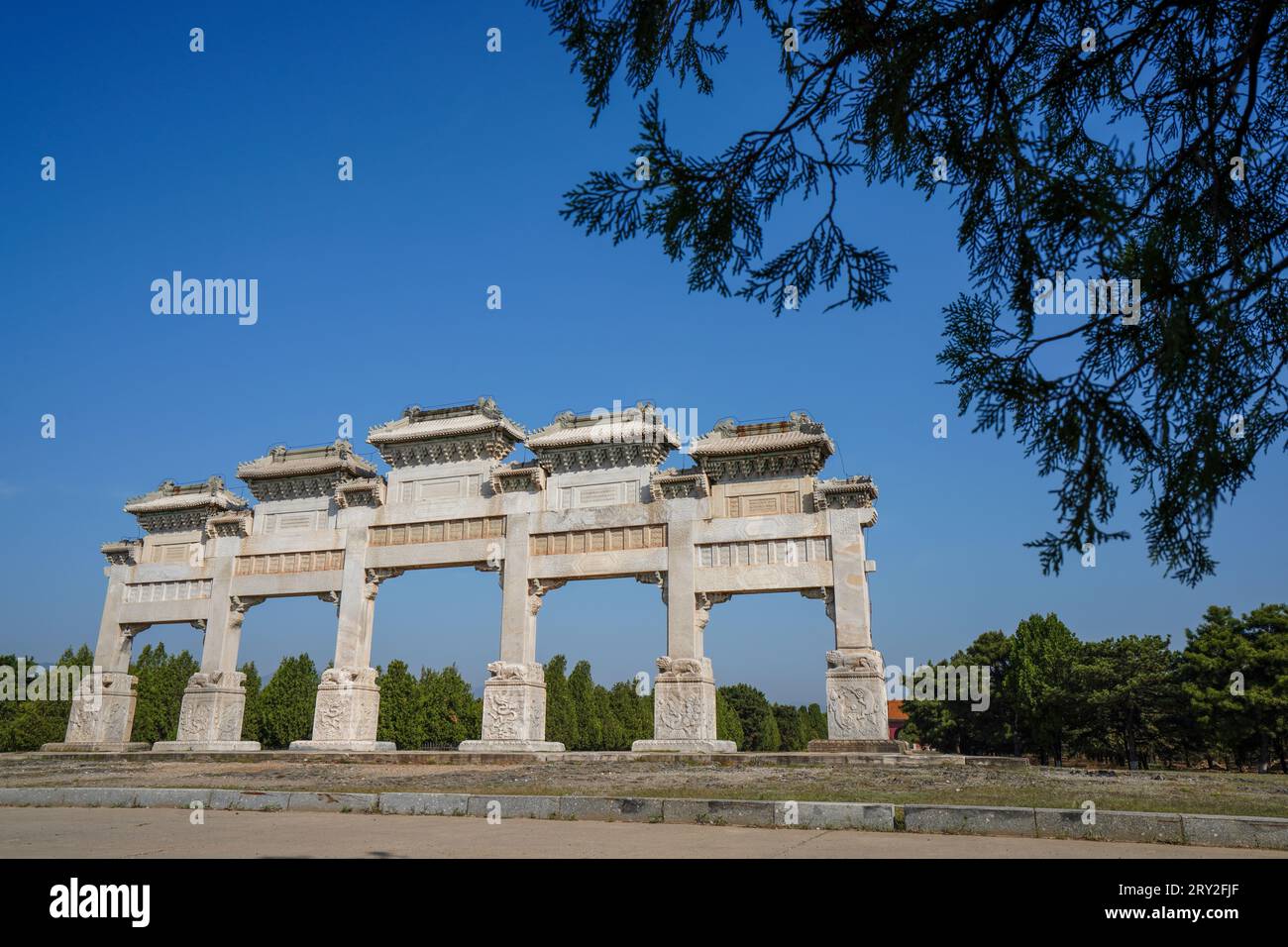 Zunhua City, China - May 1, 2023: The Stone memorial archway was built ...