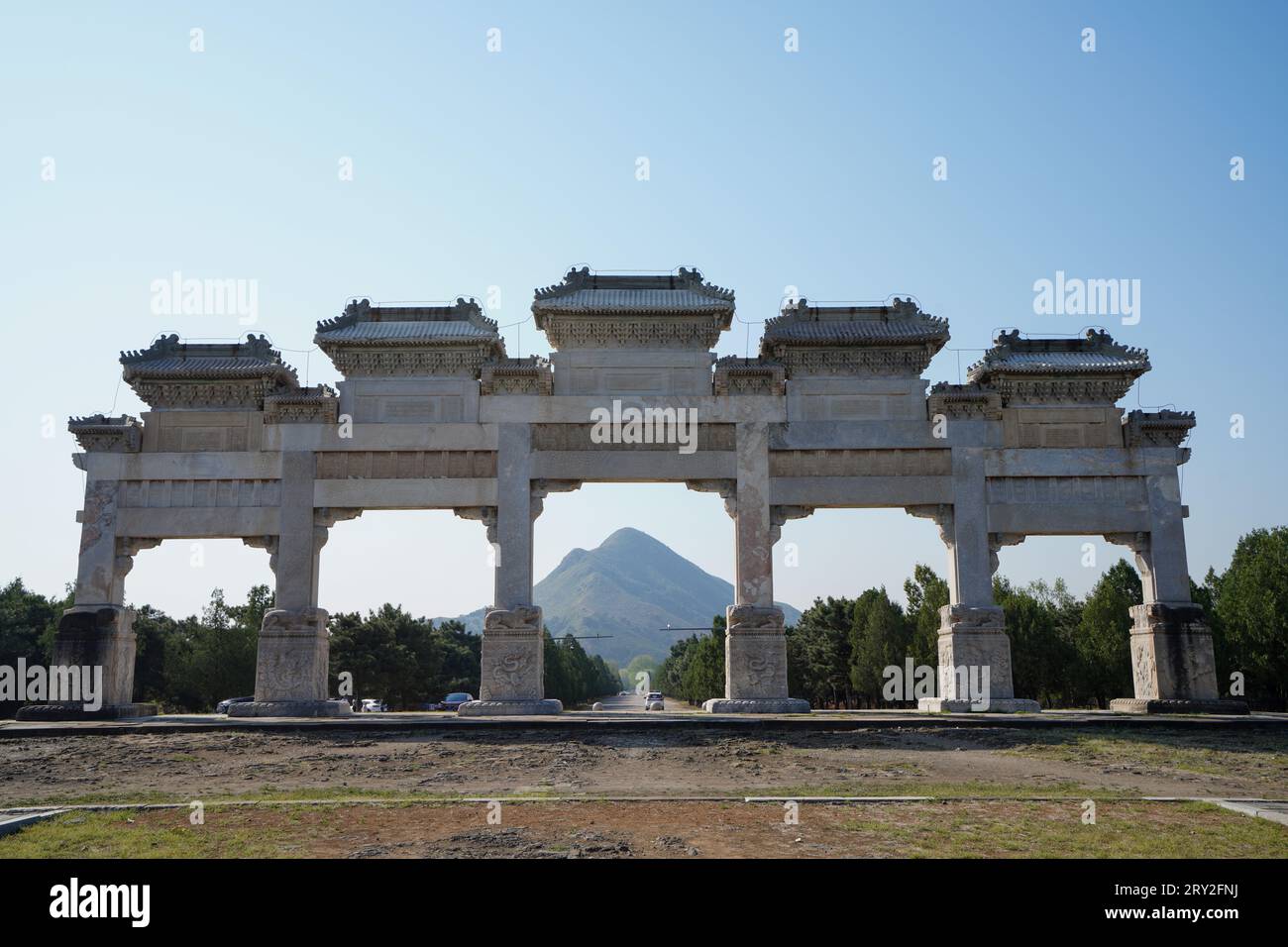 Zunhua City, China - May 1, 2023: The Stone memorial archway was built ...