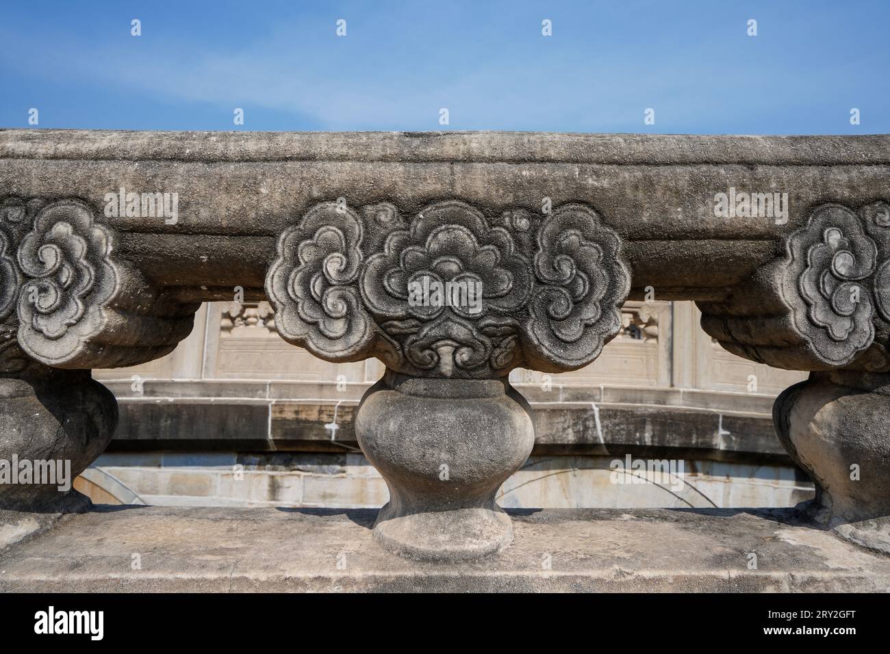 The stone bridge railing and column heads are located in the Eastern ...