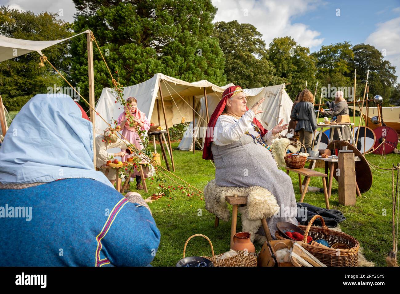 Large ladies in a Viking settlement to celebrate 1100 years of the ...