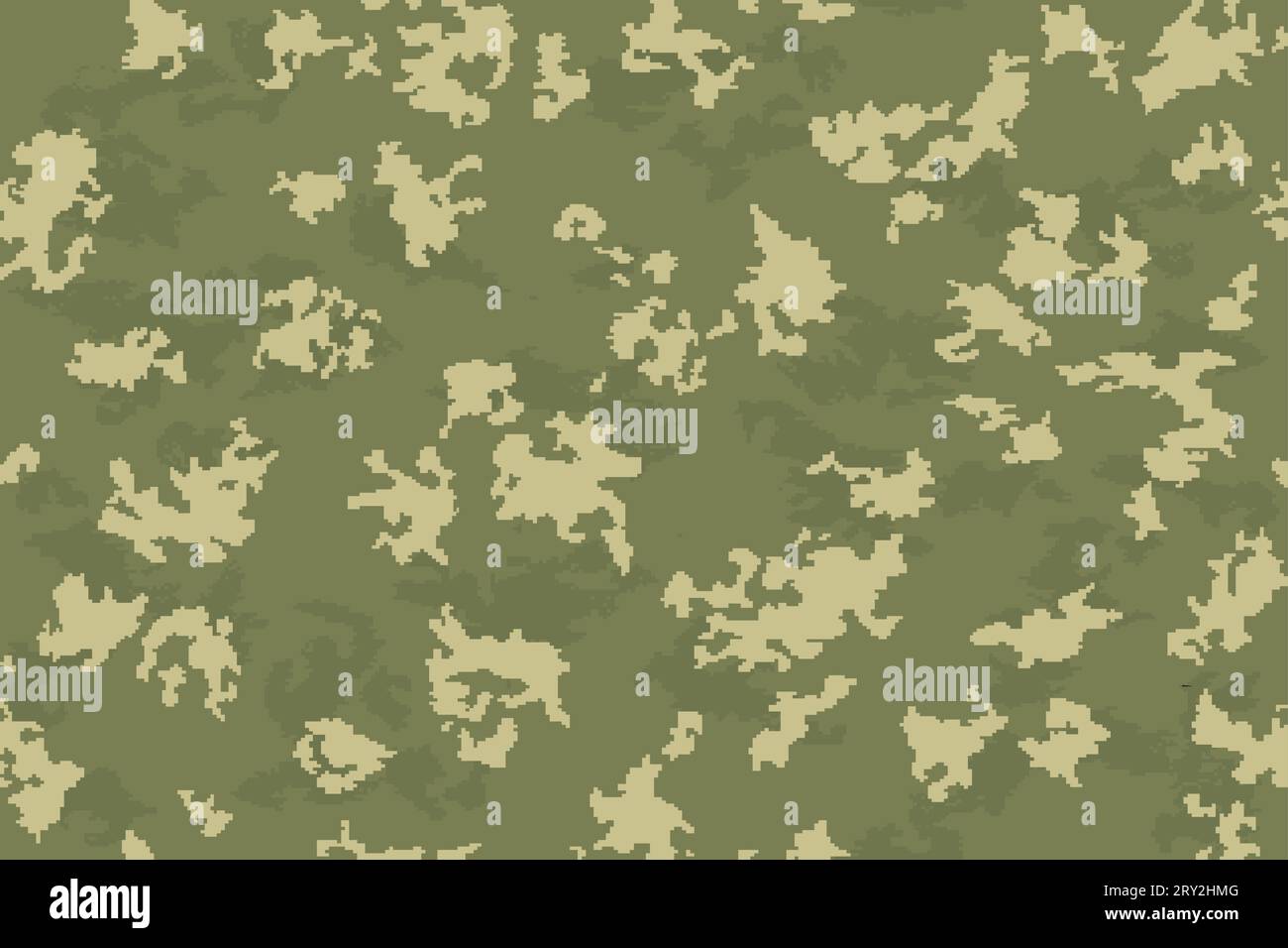 Russian camouflage seamless pattern. Pixelated beige shapes. Olive green background Stock Vector ...