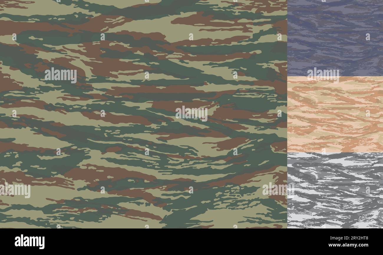 Woodland greek lizard camouflage. Seamless pattern. Navy, desert and ...