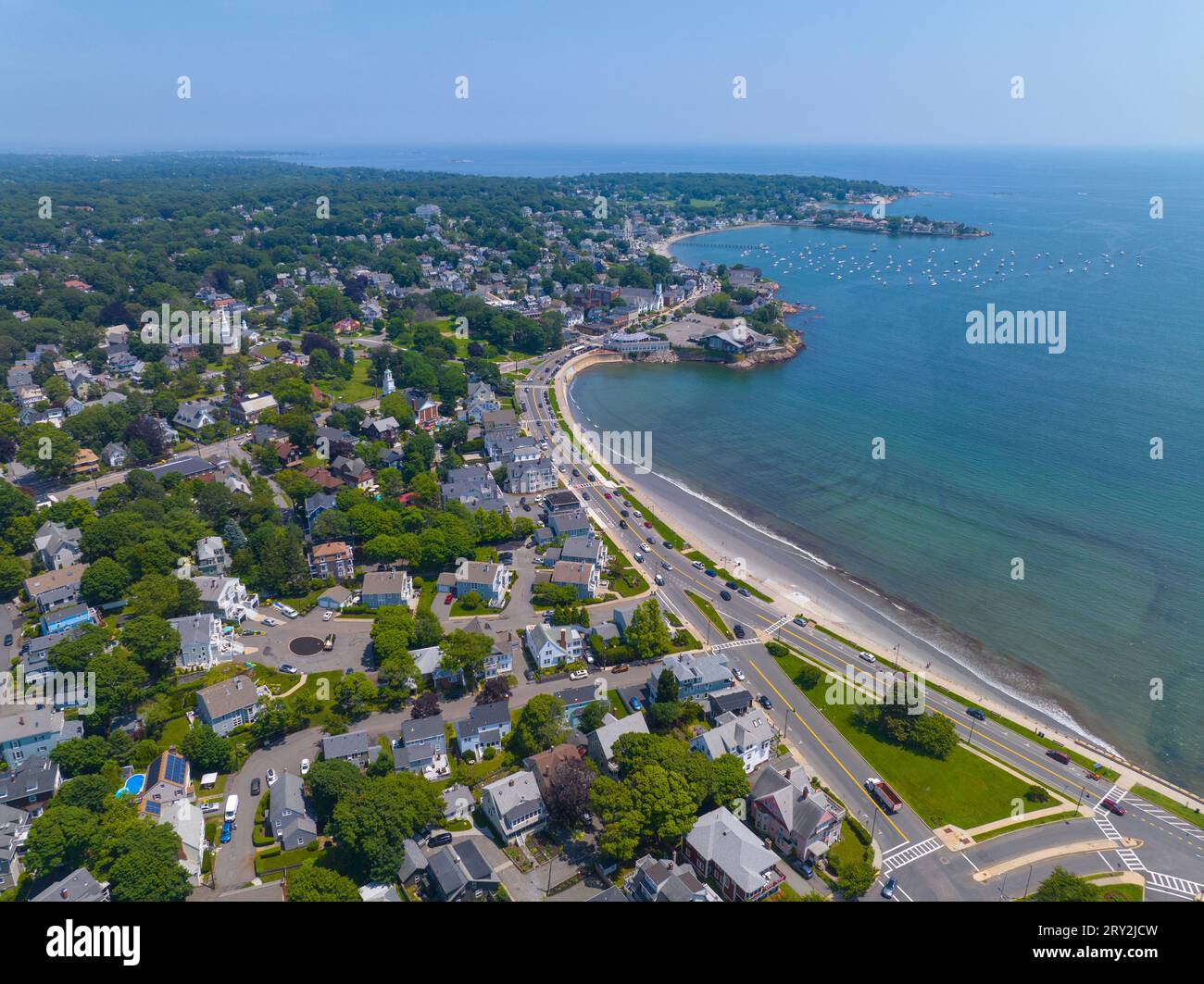 King's Beach aerial view at Lynn Shore Drive at the coast of Lynn city ...