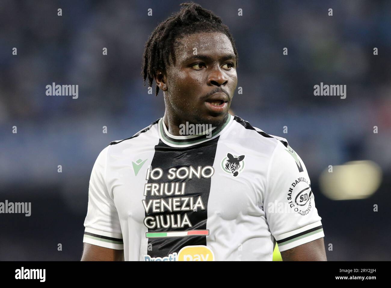 Napoli, Italy. 27th Sep, 2023. Hassane Kamara of Udinese Calcio looks ...