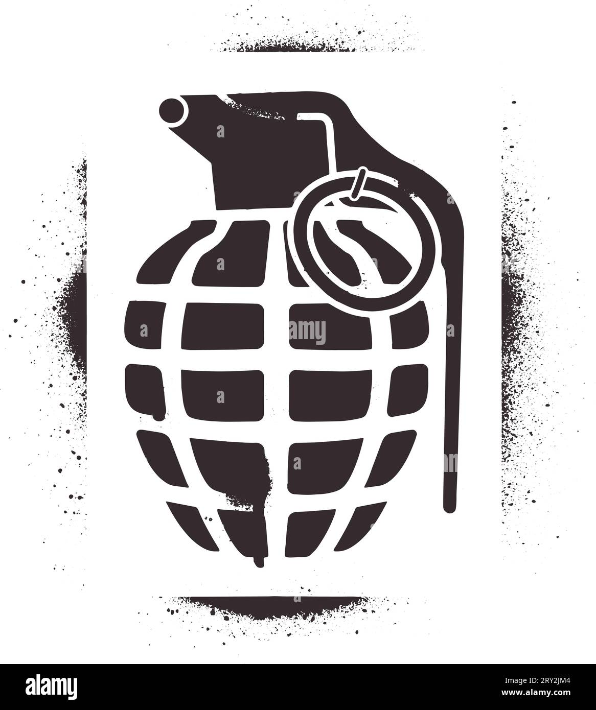 Hand grenade silhouette. Spray graffiti stencil Stock Vector Image & Art - Alamy