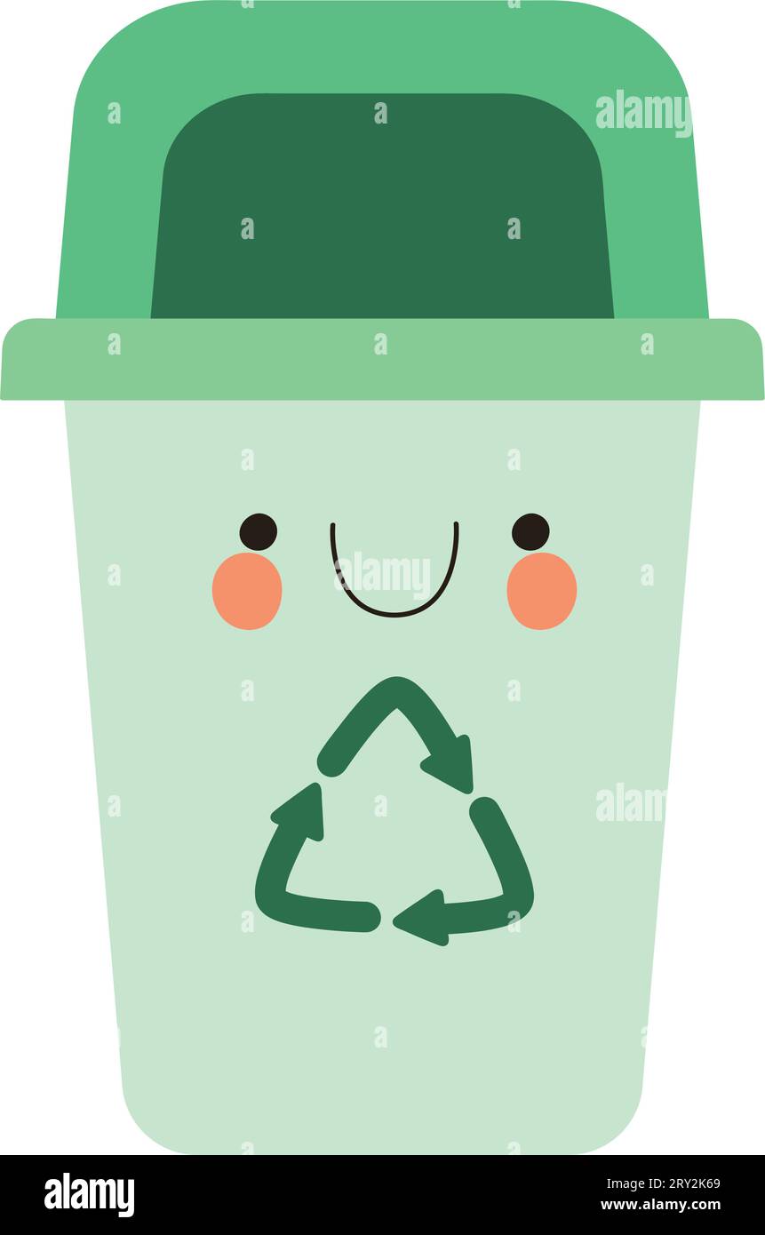 kawaii recycle bin Stock Vector Image & Art - Alamy