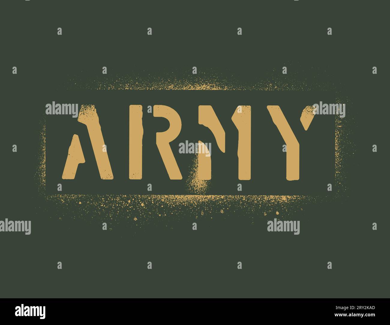 ''Army'' quote. Military ocher spray paint stencil. Dark olive green ...