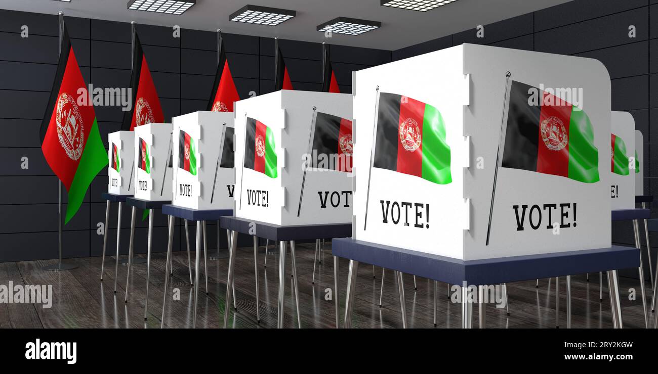 Afghanistan - polling station with many voting booths - election ...